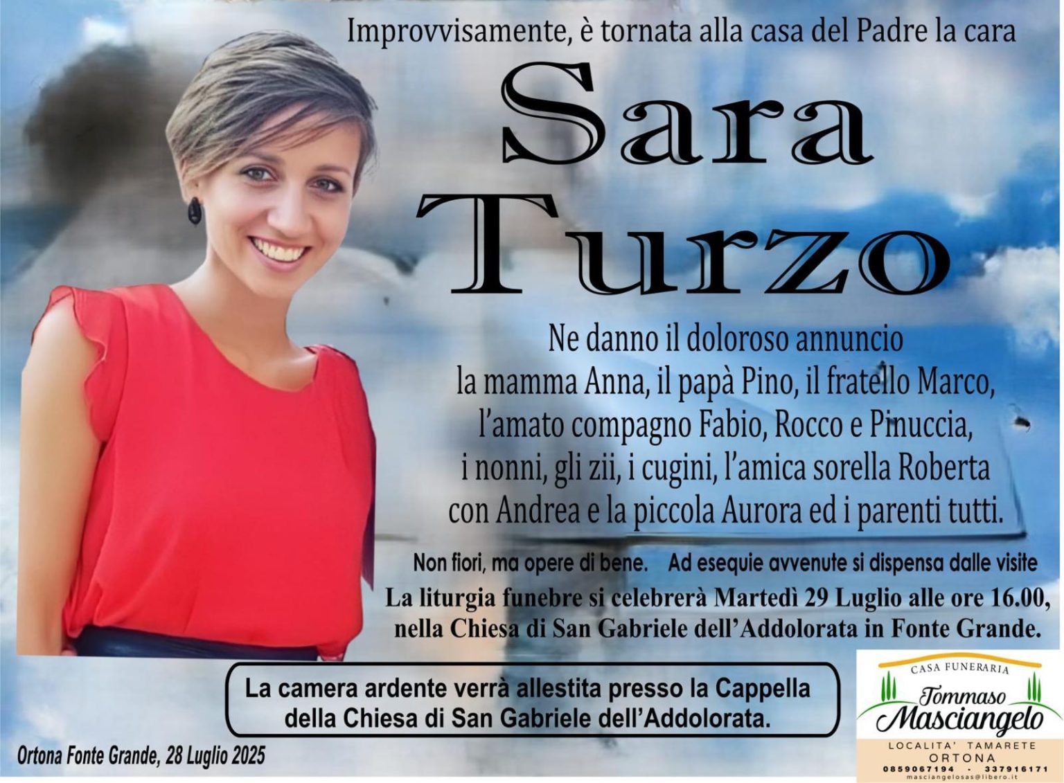 Ortona in lutto: martedì i funerali di Sara Turzo, l’avvocata morta nell’incidente sulla SS16 ...